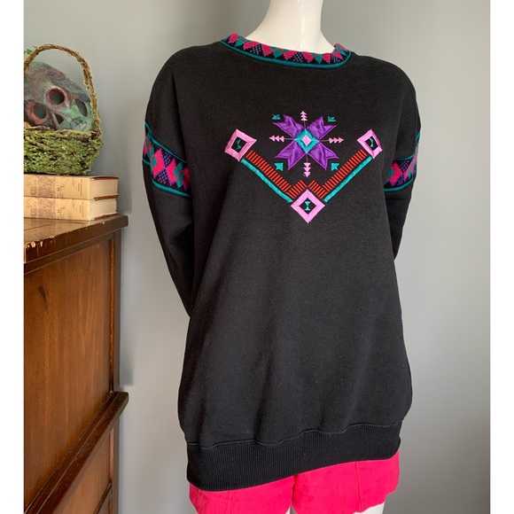 Vintage | Tops | Vintage 8s Pasta Southwestern Sweater | Poshmark